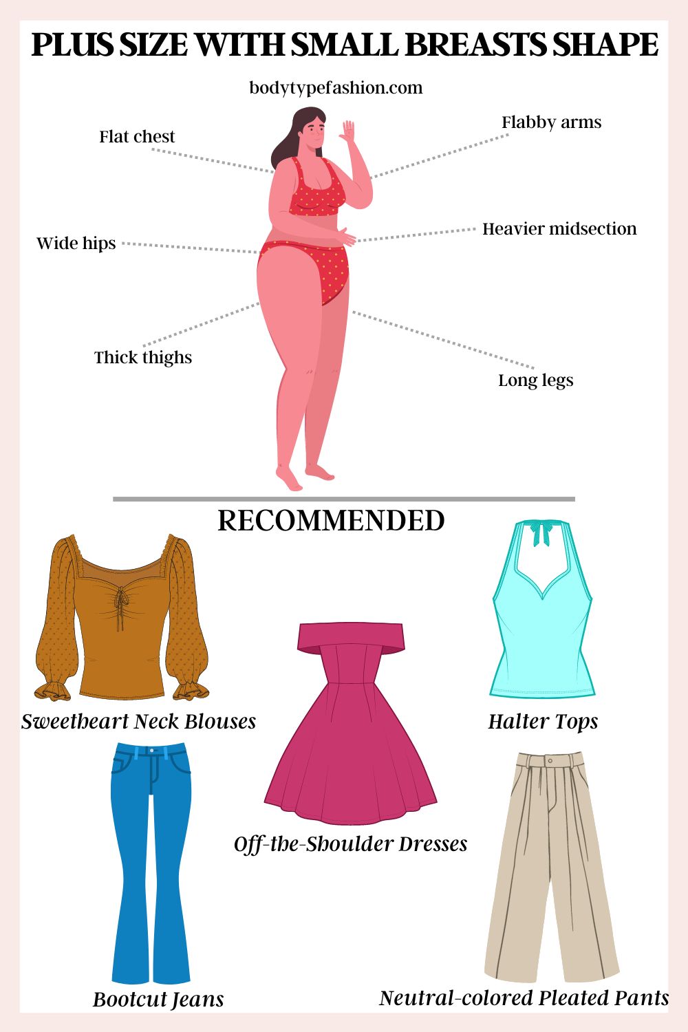 How to Dress Plus Size with Small Breasts - Fashion for Your Body Type