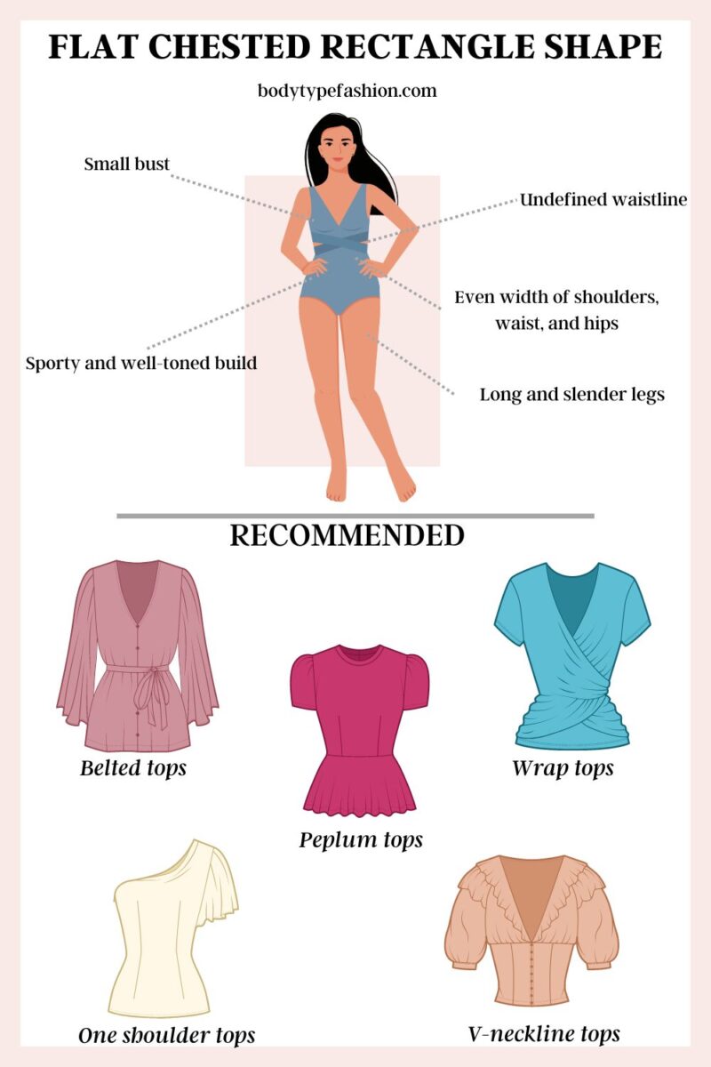 How to dress flat chested rectangle shape - Fashion for Your Body Type