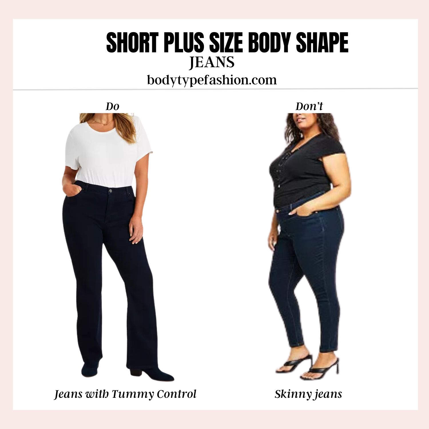 Best Type of Jeans for Short Plus Size Body Shape - Fashion for Your ...