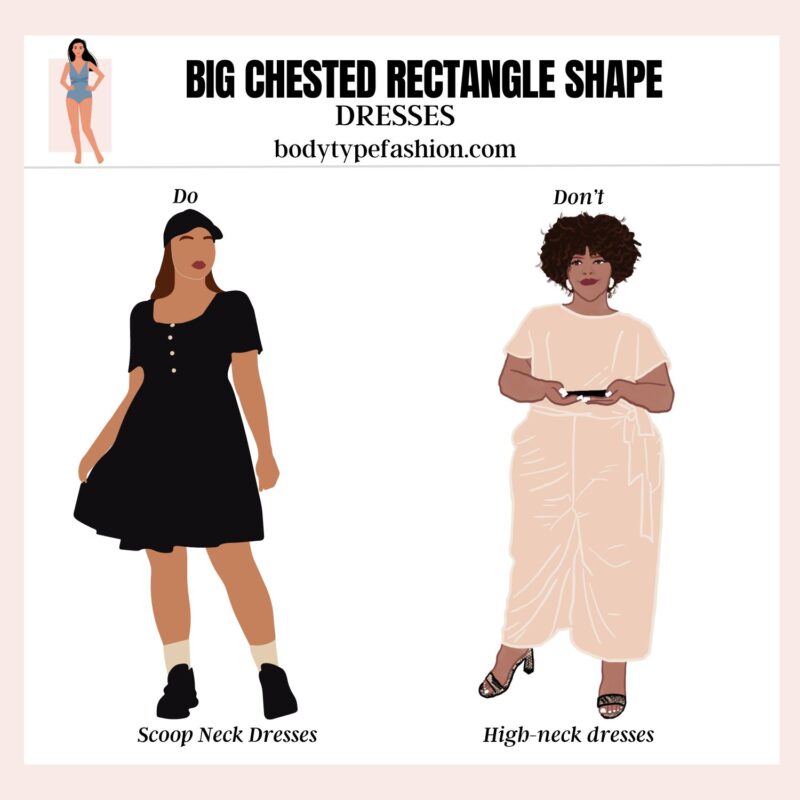 How to dress big chested rectangle shape - Fashion for Your Body Type