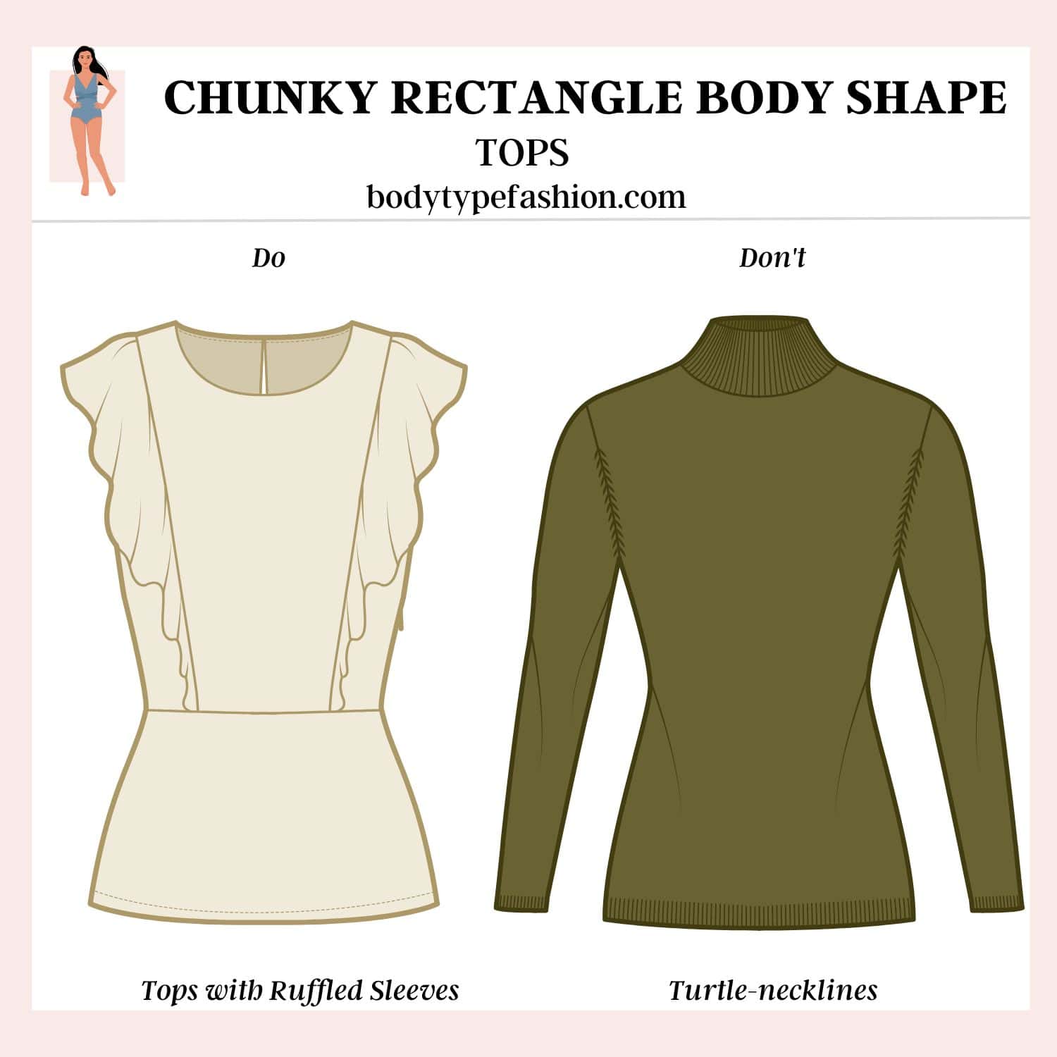 How to Dress Chunky Rectangle Body Shape - Fashion for Your Body Type