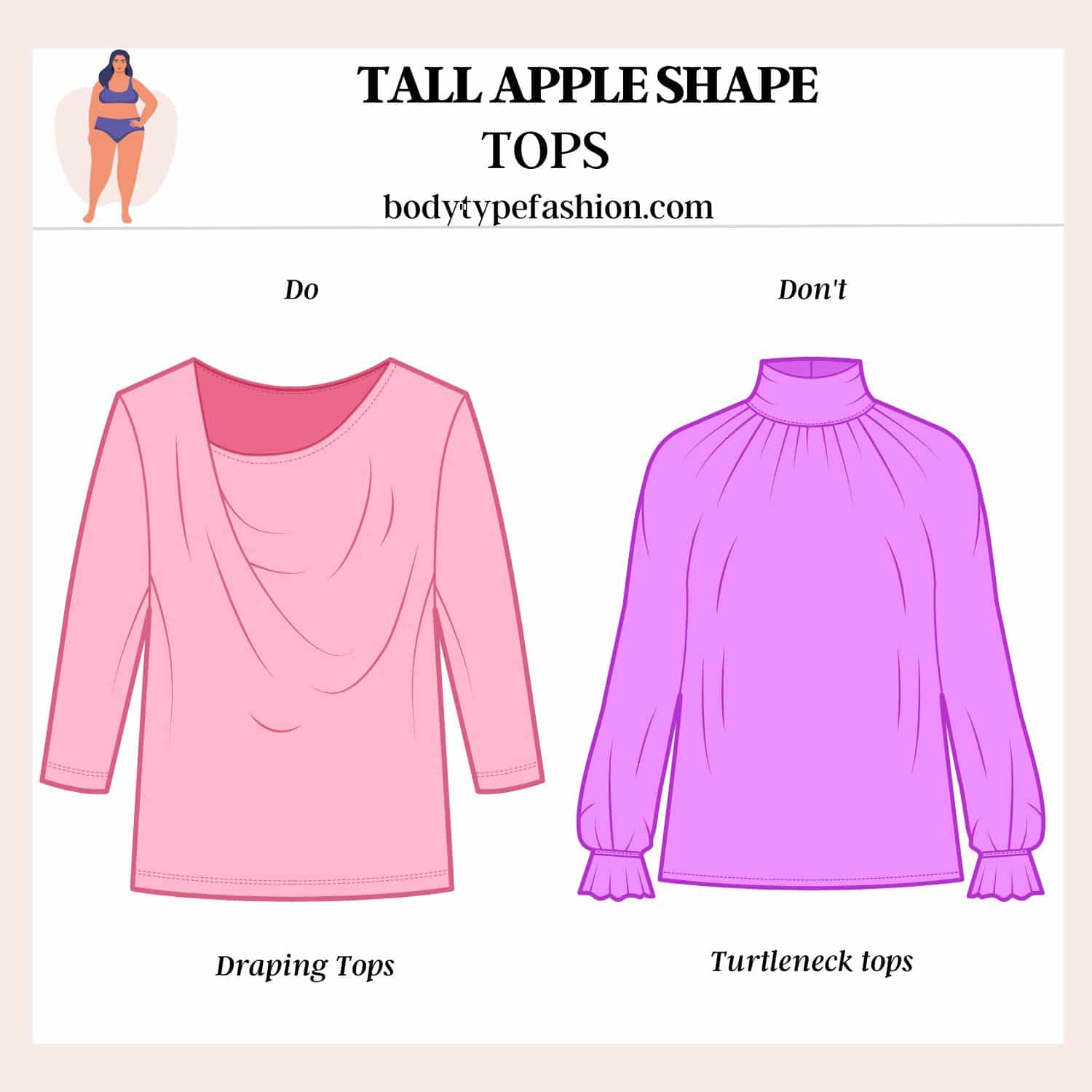 How to dress a tall apple-shape figure - Fashion for Your Body Type