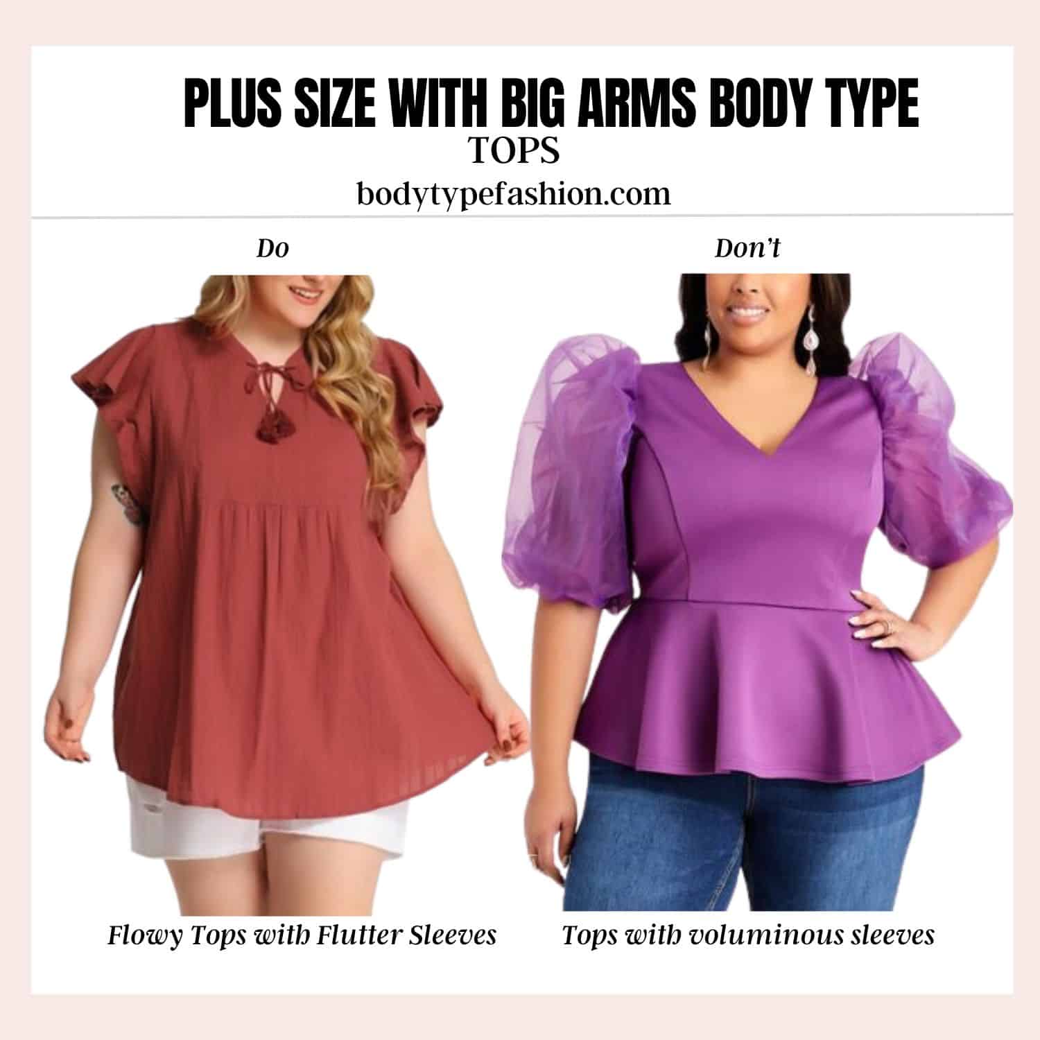 How to Dress Plus Size with Big Arms - Fashion for Your Body Type