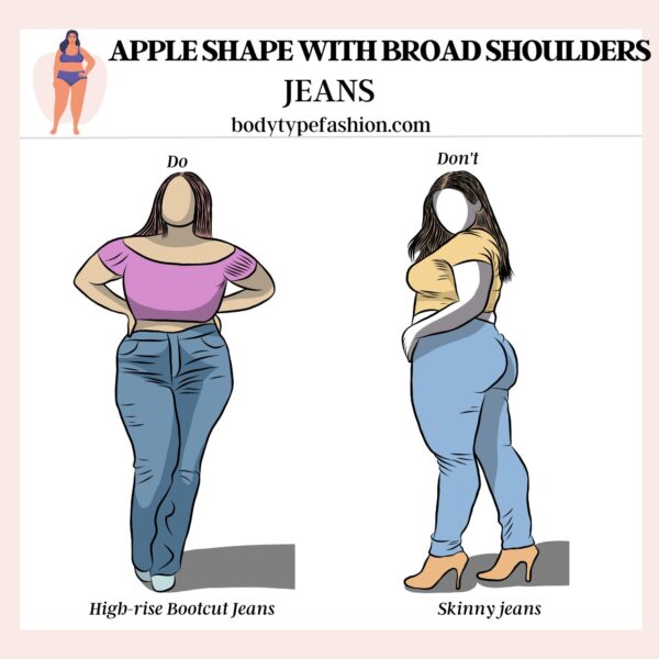 How to dress apple shape with broad shoulders - Fashion for Your Body Type