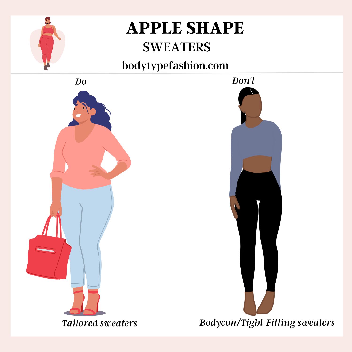 How to Choose Sweaters for the Apple Body Shape - Fashion for Your Body ...