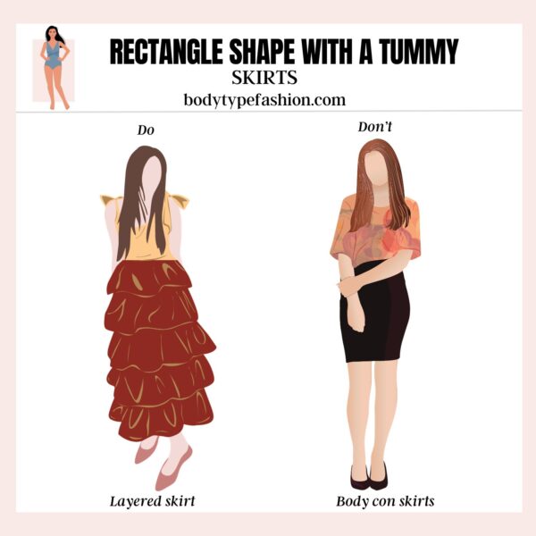 How to Dress Rectangle Shape with a Tummy - Fashion for Your Body Type