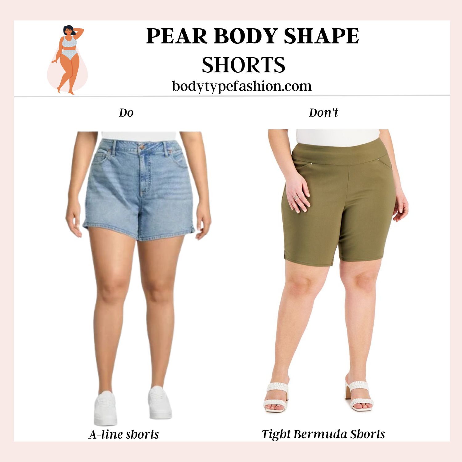 How to Choose Shorts for Pear Body Shape - Fashion for Your Body Type